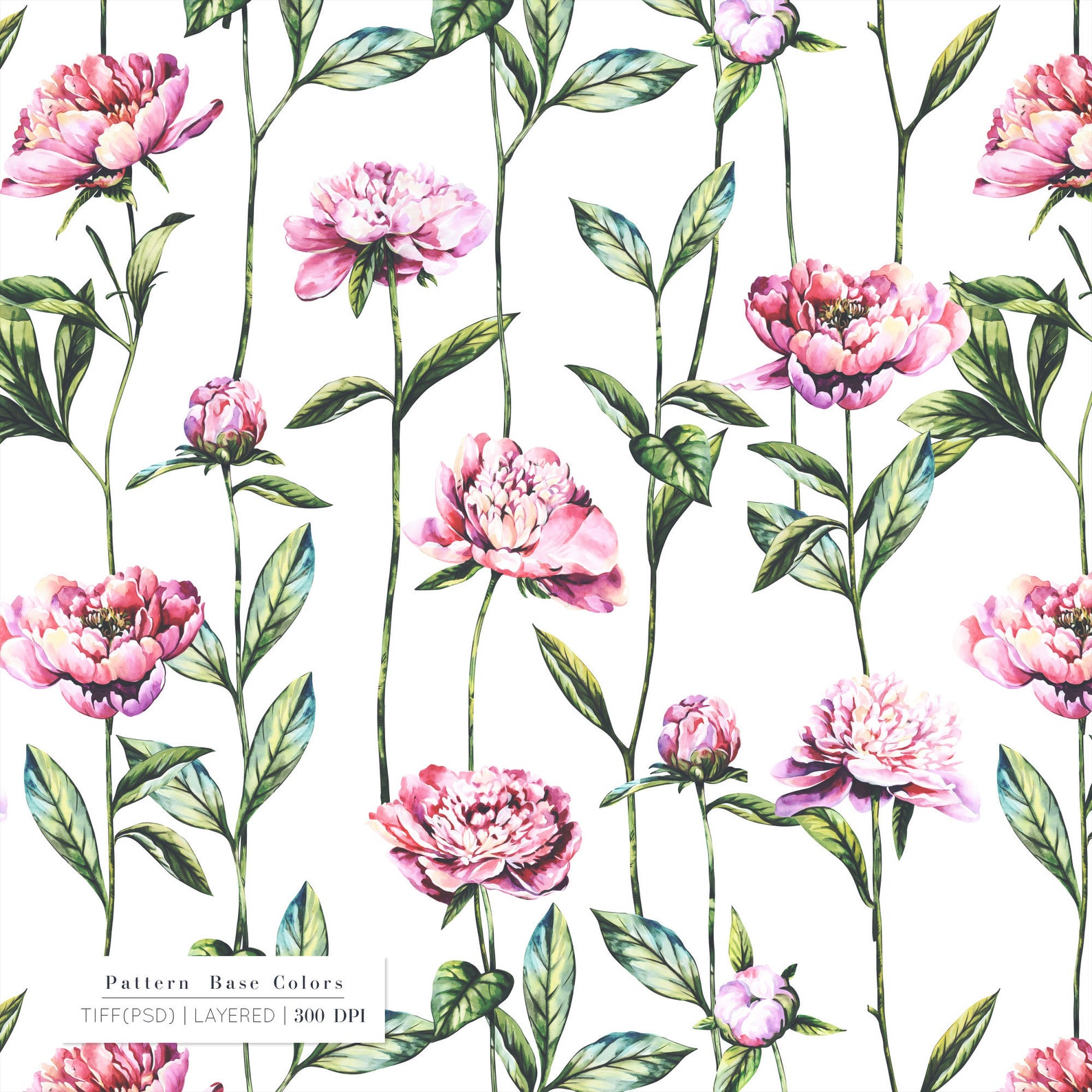 Belle Fleur, Hand Painted Watercolour Peony Flower Surface Print ...