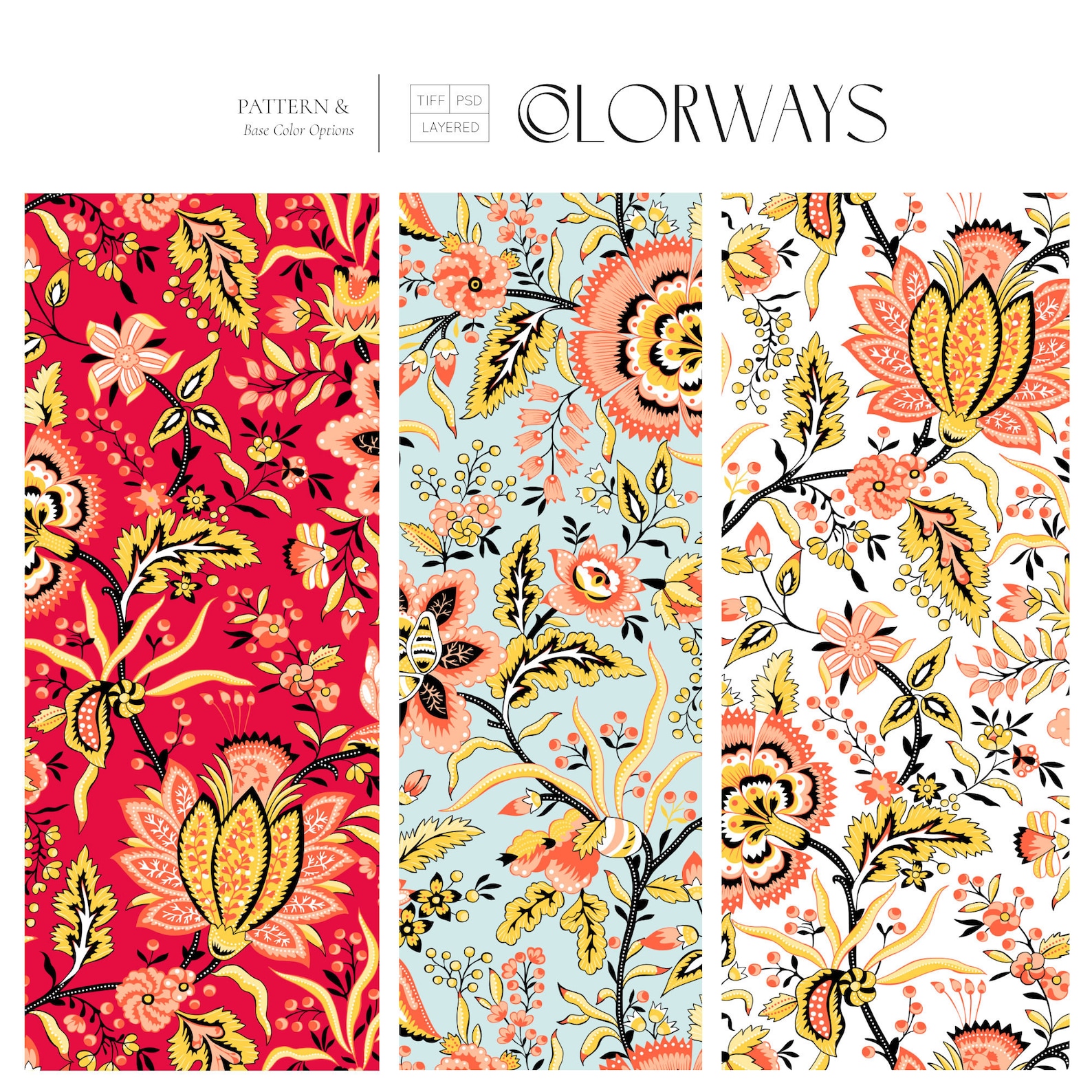 Vintage Chintz, Exquisite Print Patterns Easy Color Separation Multiple ...