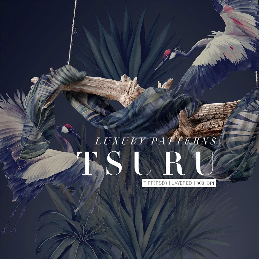 Tsuru, Luxurious Tropical Surface Pattern Design! - Etsy