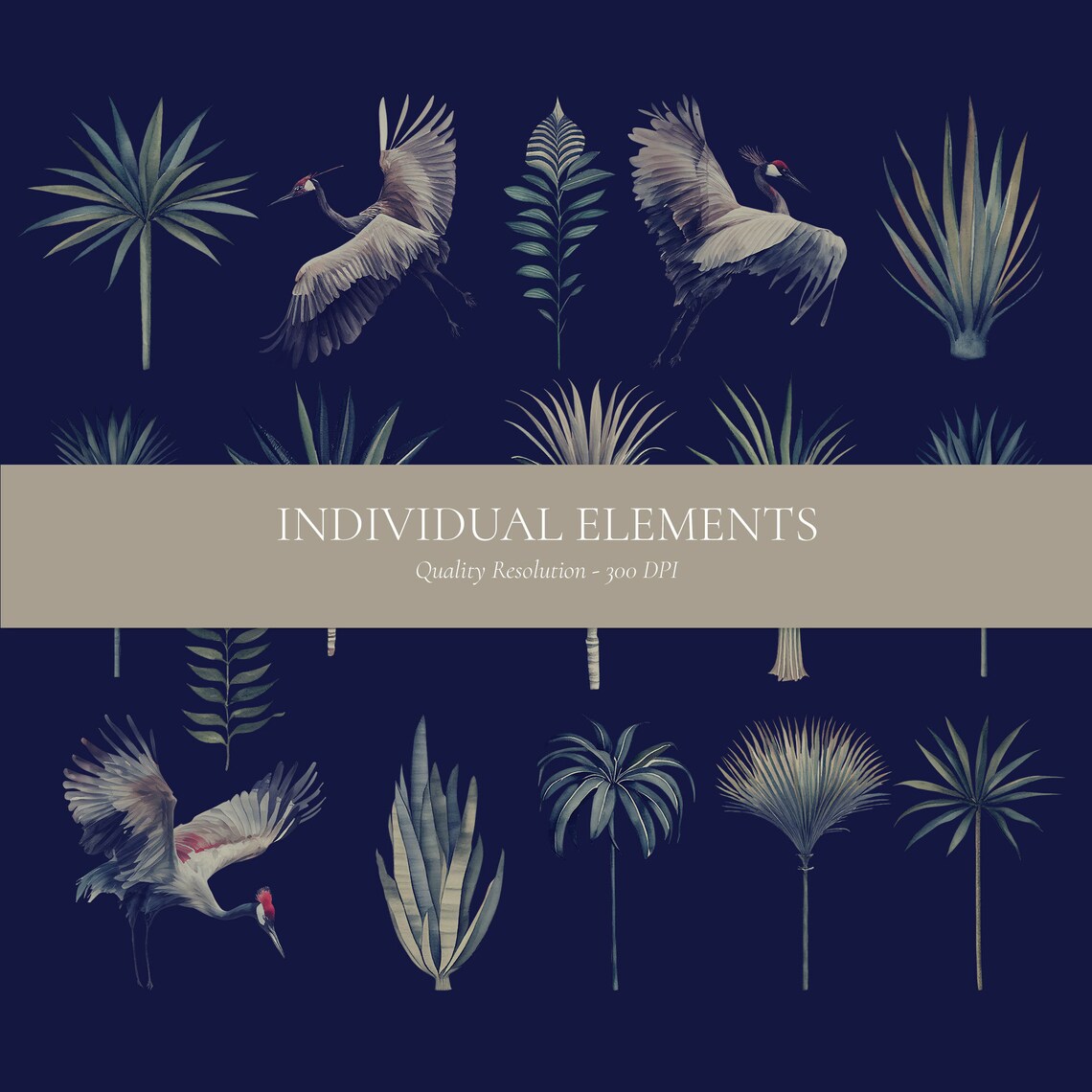 Tsuru, Luxurious Tropical Surface Pattern Design! - Etsy