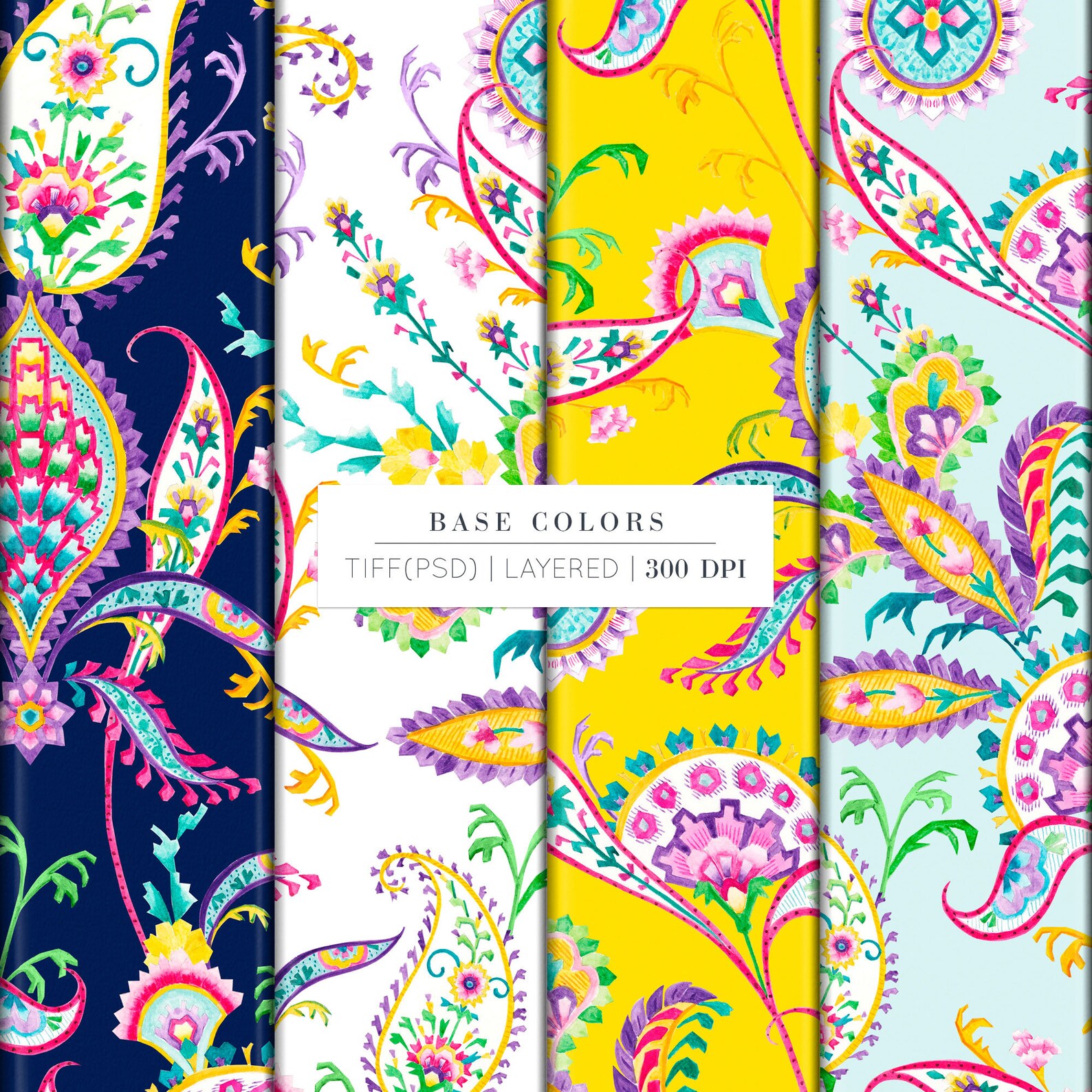 The Royal Paisley. Hand Painted Watercolour Paisley With Intricate ...