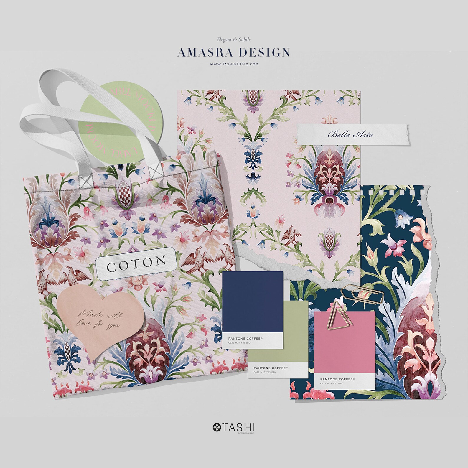 Indian Jali Floral Pattern: Watercolor Damask Print (digital Download ...