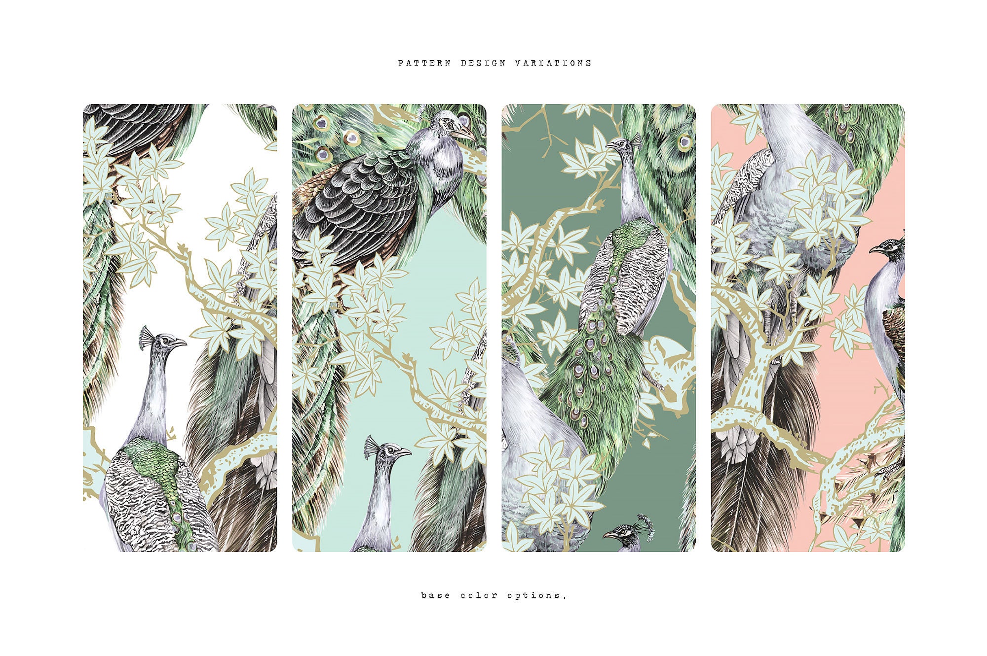 Kujaku, Hand Painted Watercolour Patterns - Etsy