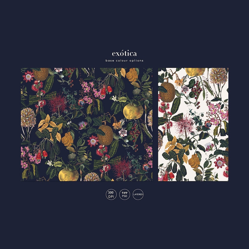 Exótica High End Luxurious Pattern Design With Exotic Flowers - Etsy