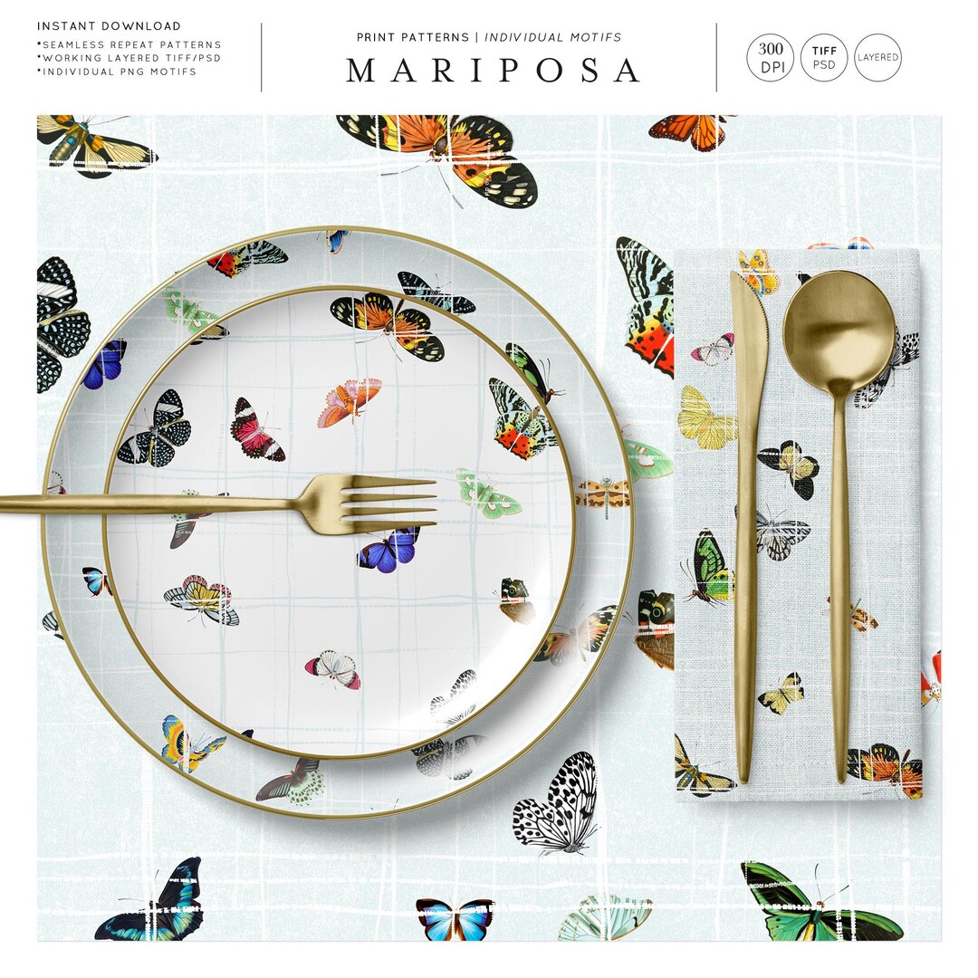 Mariposa, Butterfly Seamless Prints & Motifs - Etsy