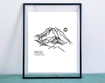 Denali Line Drawing - Etsy
