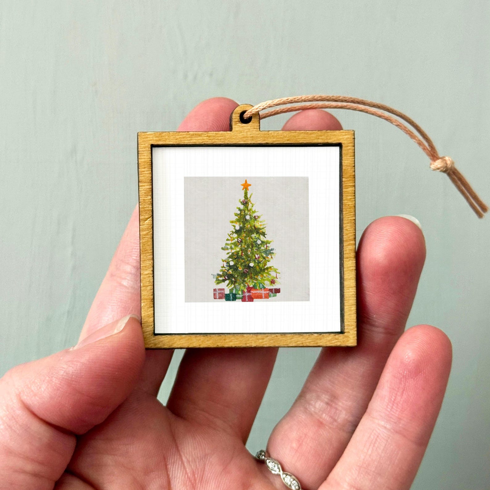 Miniature Christmas Tree Art PRINT - Tiny Watercolor 1-inch Mini Wall ...
