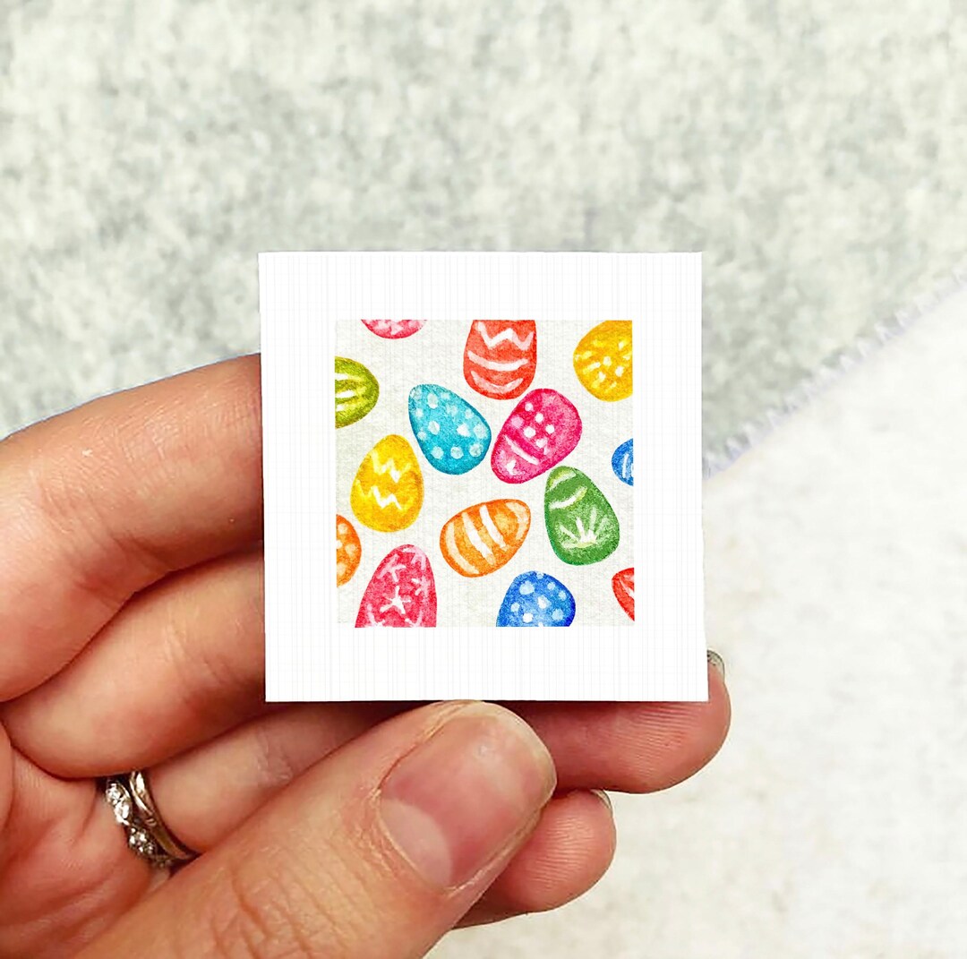Mini 1" Easter Eggs Dyed Egg Hunt Bunny Print Tiny Watercolor Art PRINT ...