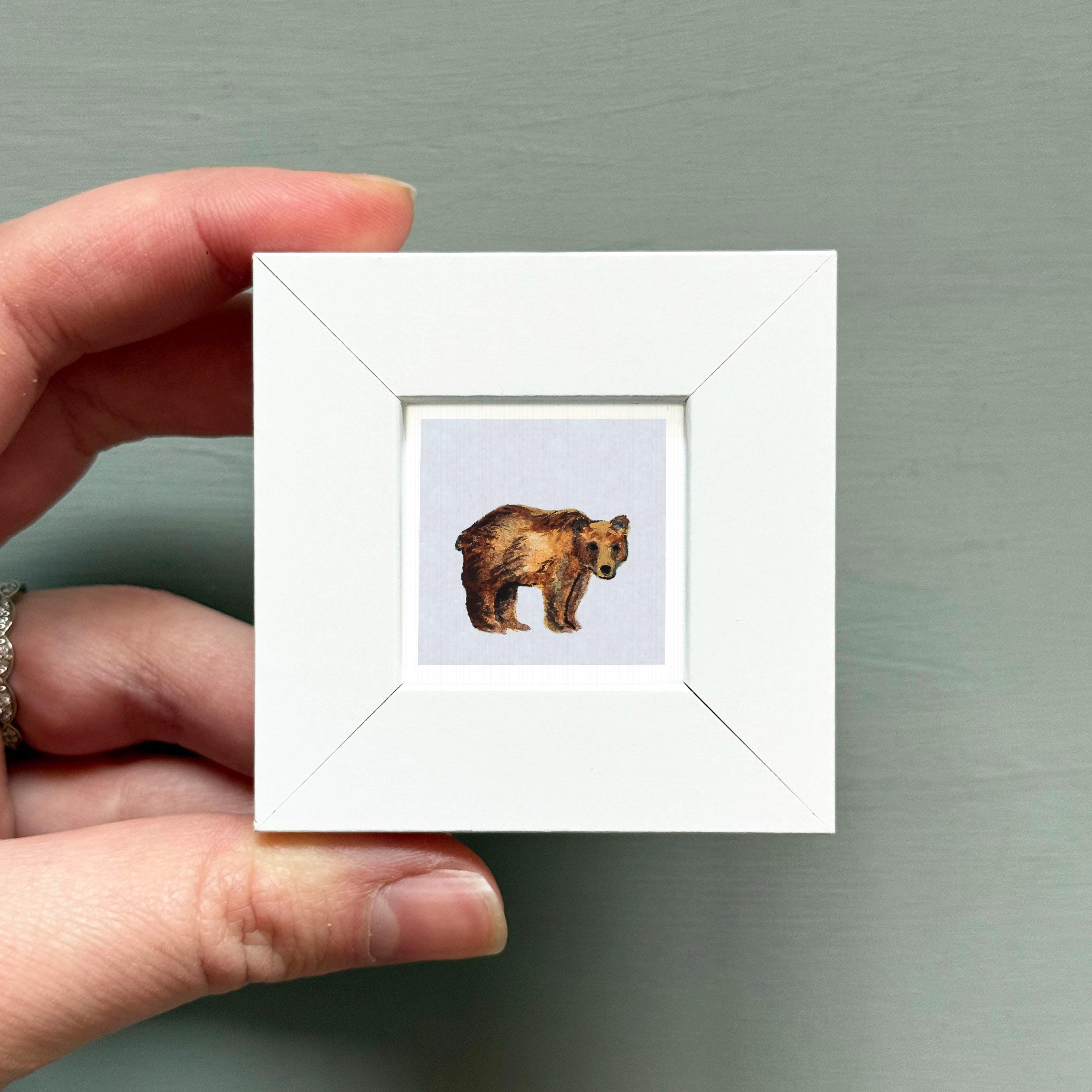 Mini 1" Bear Animal Print Tiny Watercolor Art PRINT - Etsy