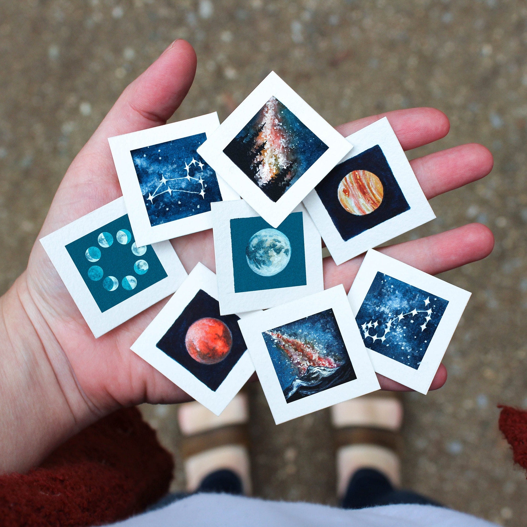 Mini 1 Milky Way Galaxy Stars Tiny Watercolor Landscape | Etsy