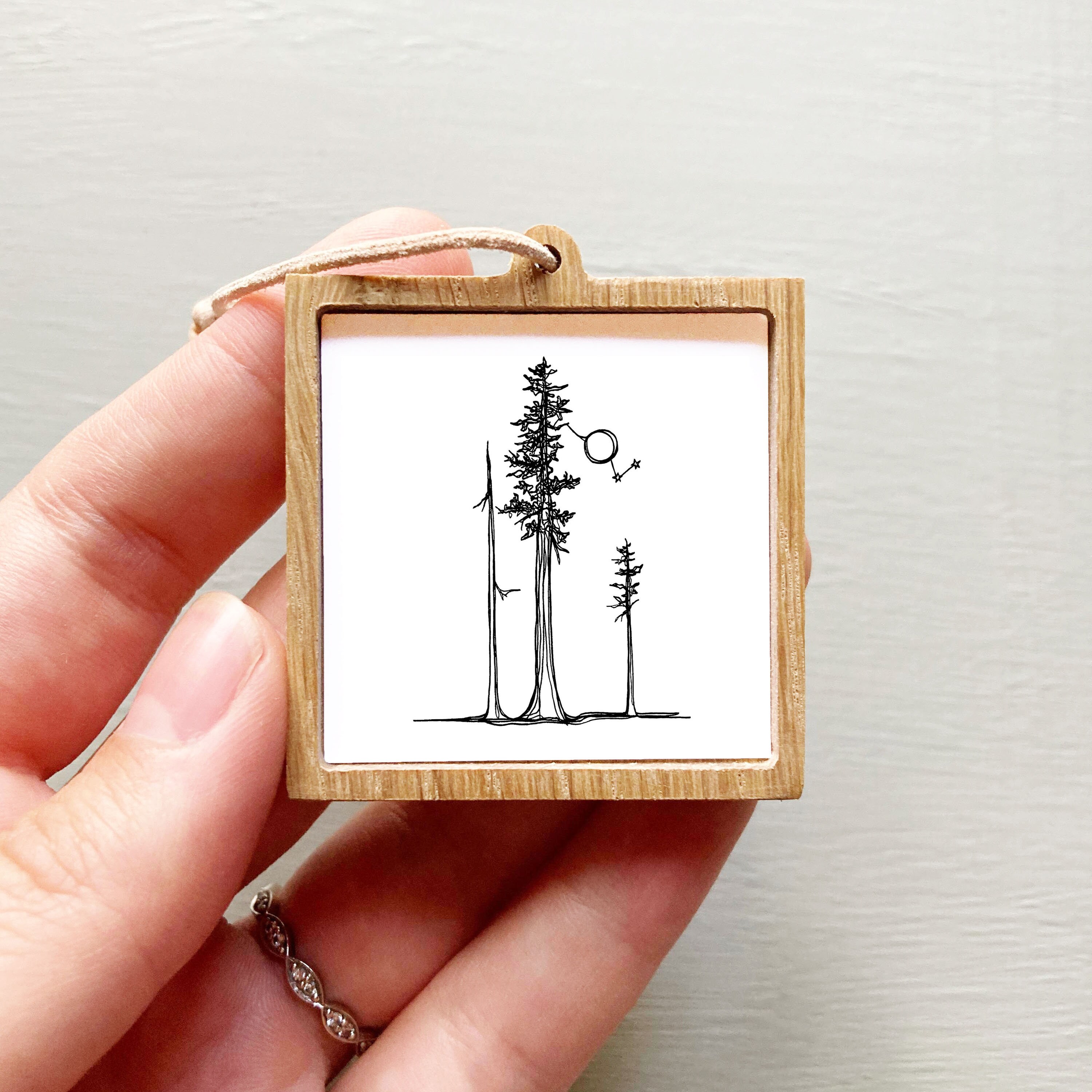 Mini Sequoia National Park California USA NPS Tiny Line Drawing Ink Art ...