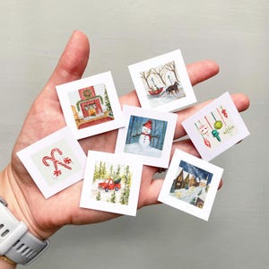 PRINTED Mini 1" Winter Christmas Holiday December Snow, Nativity, Xmas ...