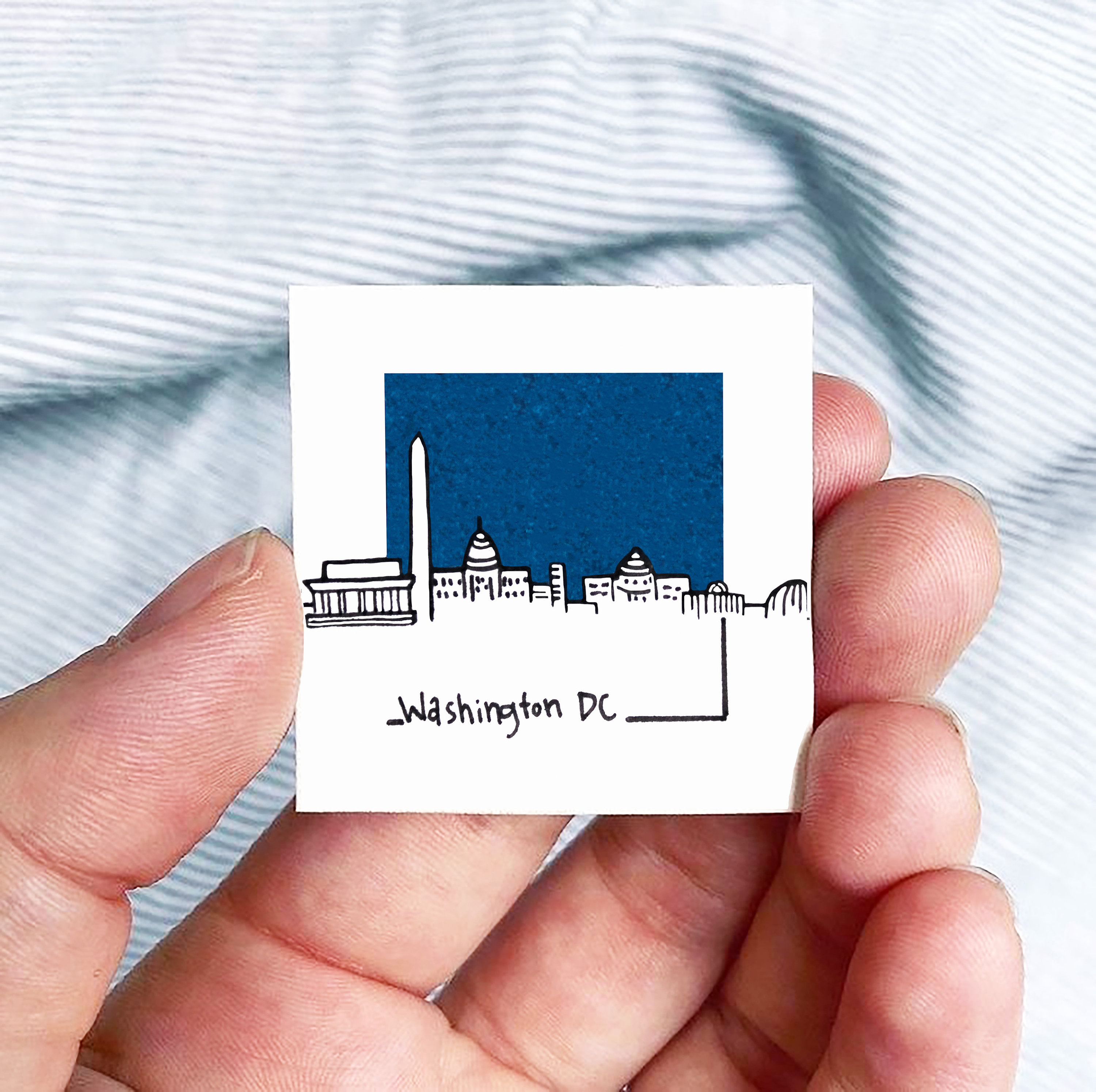 Mini Washington DC 1.5 USA City Skyline Tiny Watercolor | Etsy