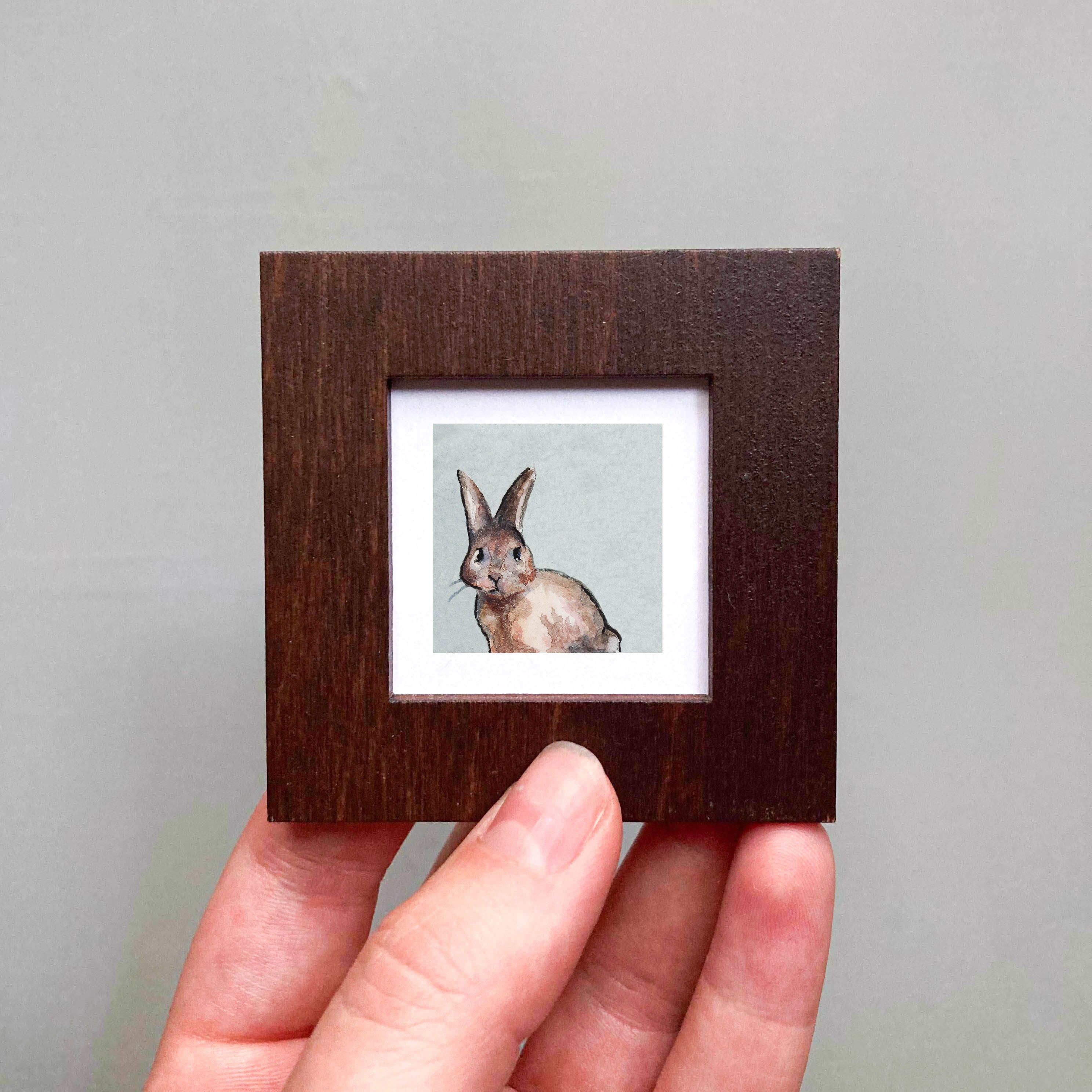Mini 1 Bunny Rabbit Animal Print Tiny Watercolor | Etsy