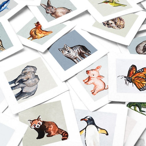 Mini 1 Bunny Rabbit Animal Print Tiny Watercolor - Etsy