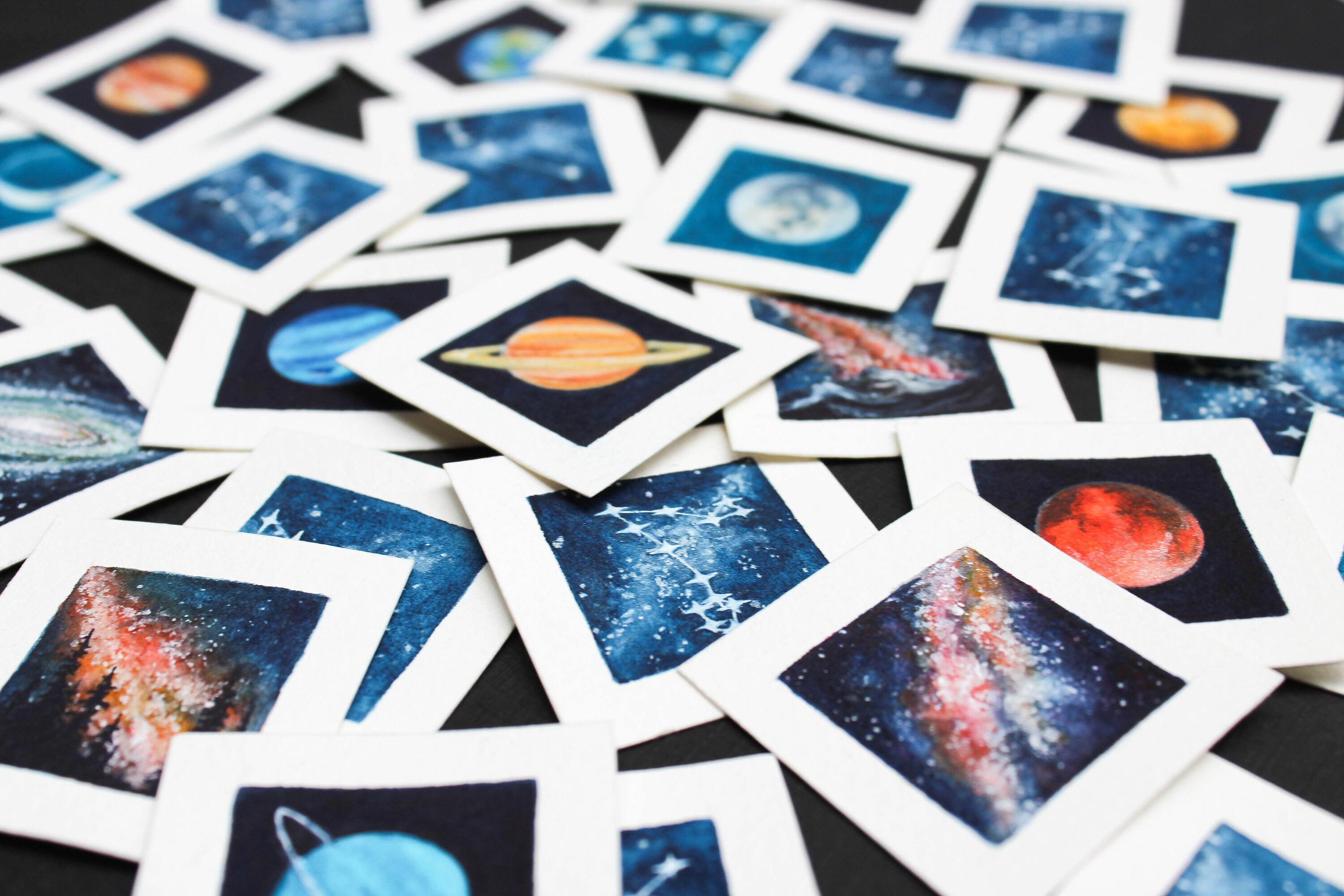 Mini 1 Milky Way Galaxy Stars Tiny Watercolor Landscape | Etsy