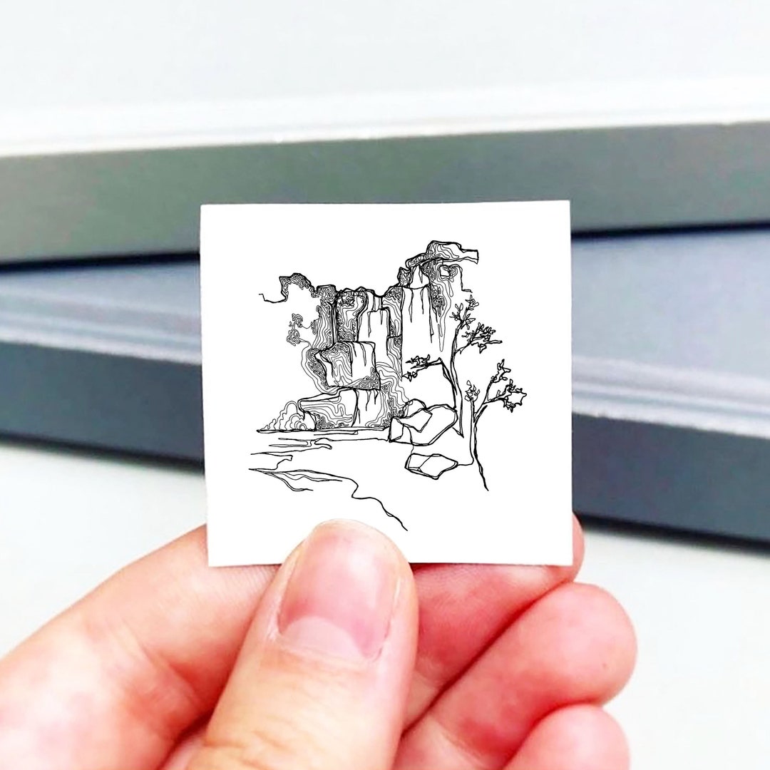 Mini Shenandoah National Park Virginia USA NPS Tiny Line Drawing Ink ...