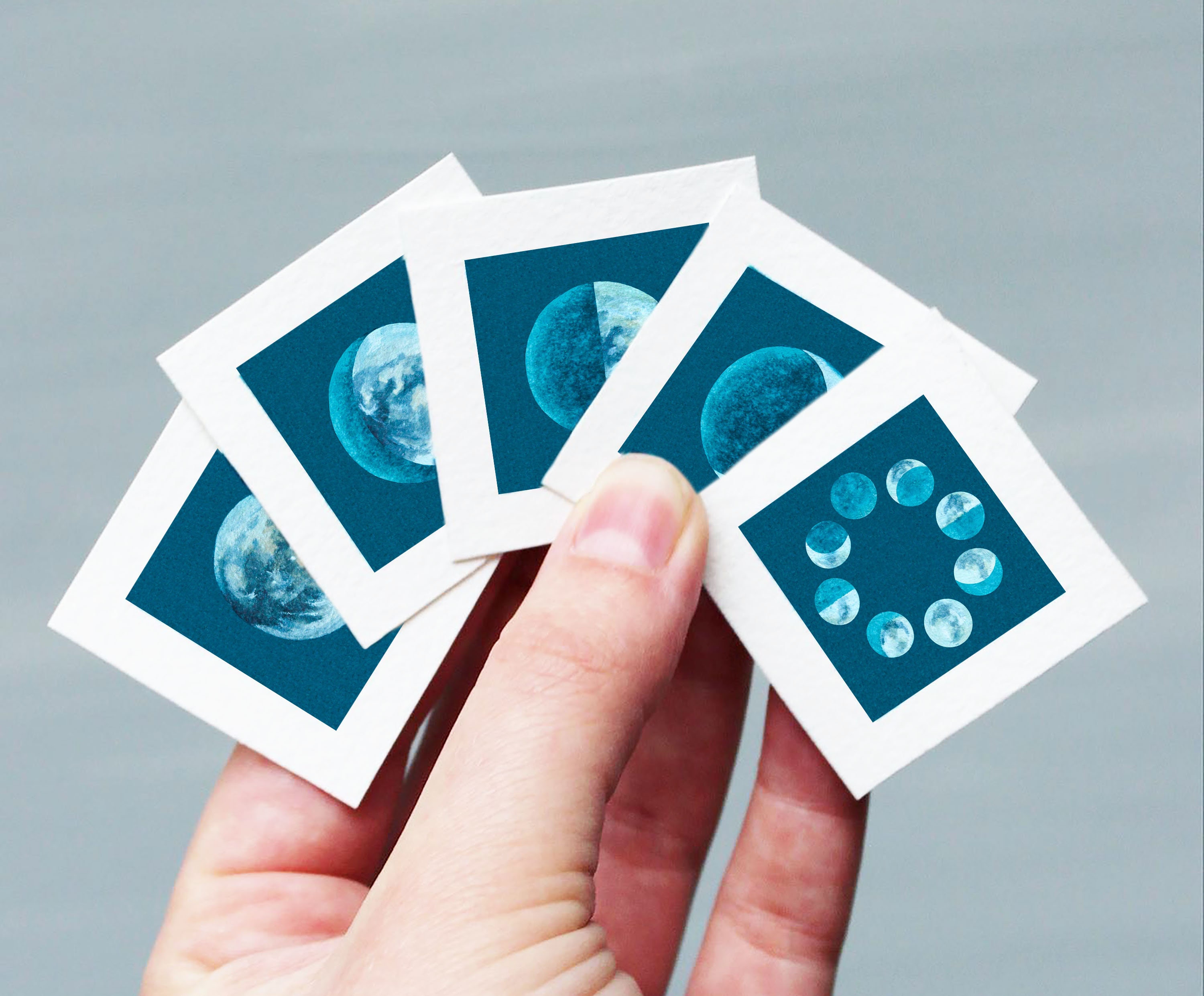 PRINTED Mini 1 Moon Phases Watercolor PRINTS | Etsy