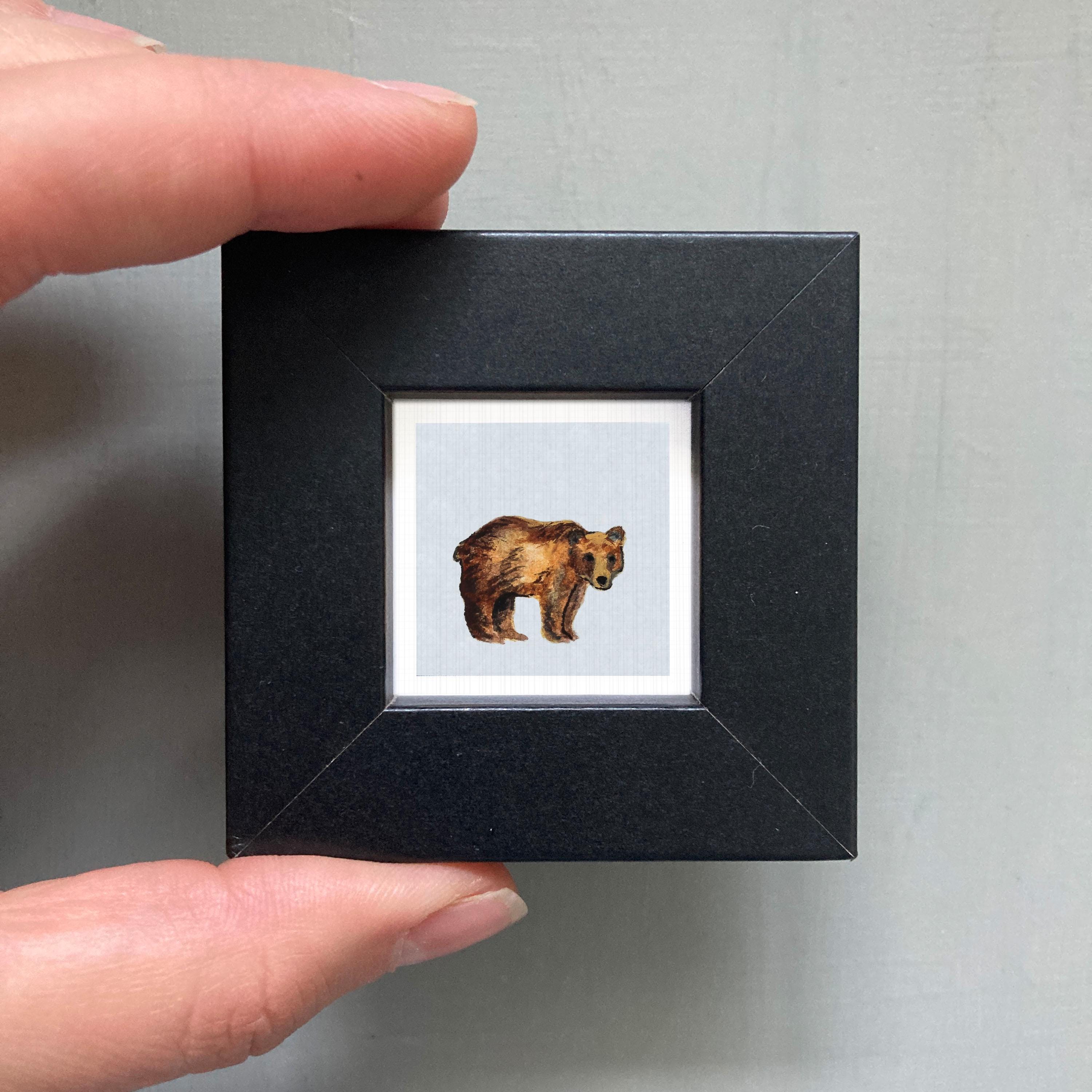 Mini 1" Bear Animal Print Tiny Watercolor Art PRINT - Etsy