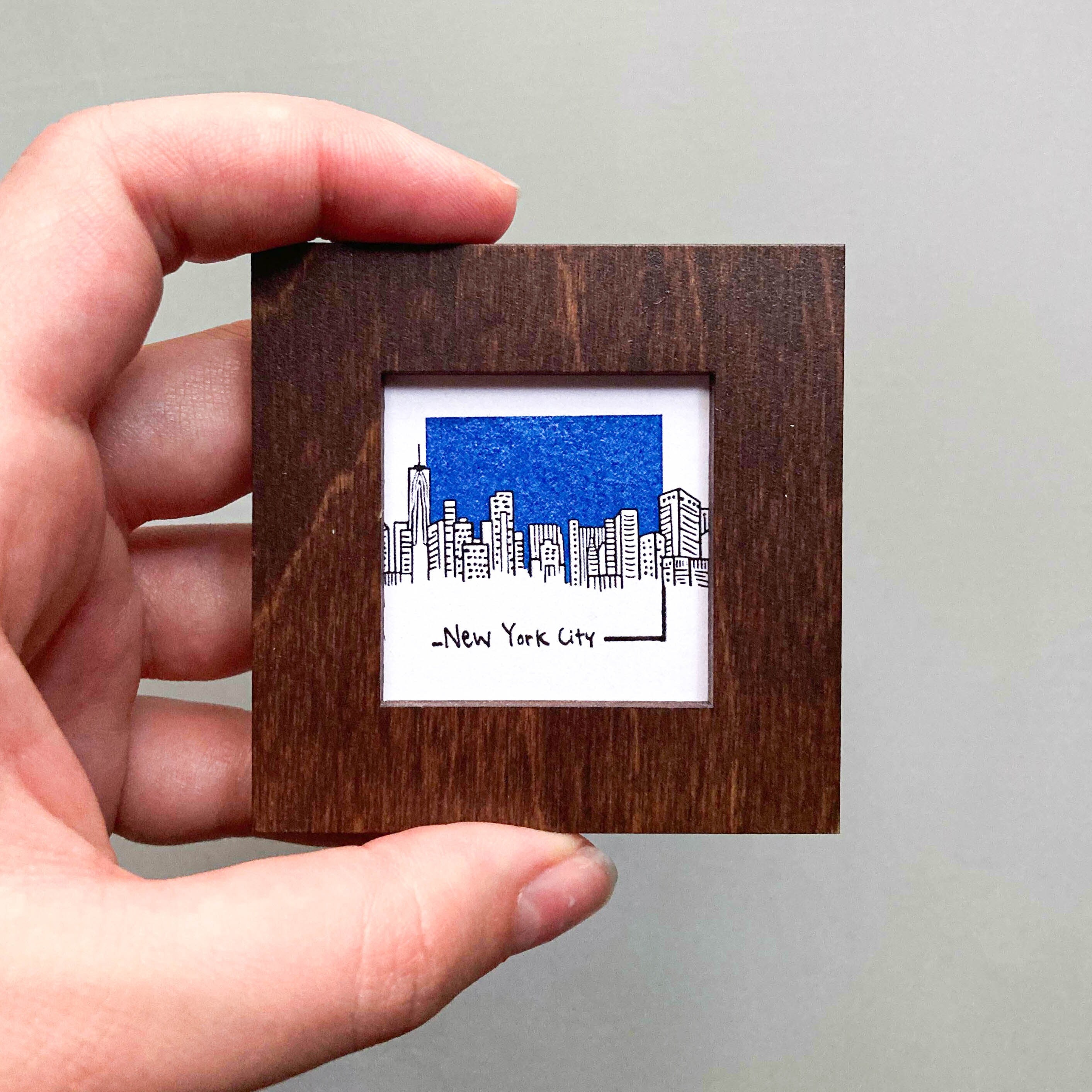 Miniature New York City, NYC Skyline Art PRINT - Tiny Watercolor 1.5 ...
