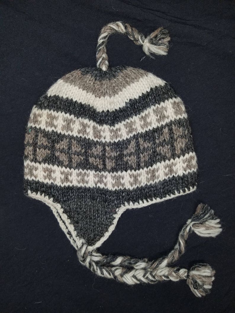 J. Hand Made Knitted Wool Ski Cap/ Winter Hat Fleece Lining - Etsy