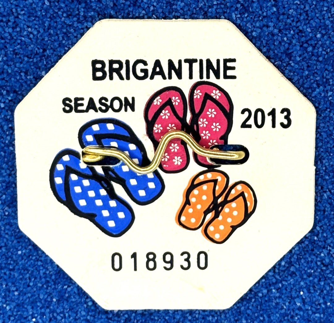 Beach Tag Canvas 16"x16" or 12"x12" Brigantine NJ 2005, 2007, 2010 ...