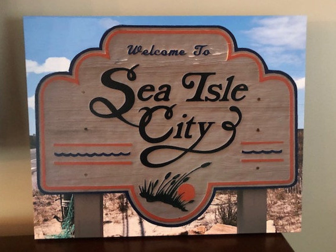 Sea Isle City / Brigantine Welcome Sign Canvas 16"x20" / Gazebo 16" X ...