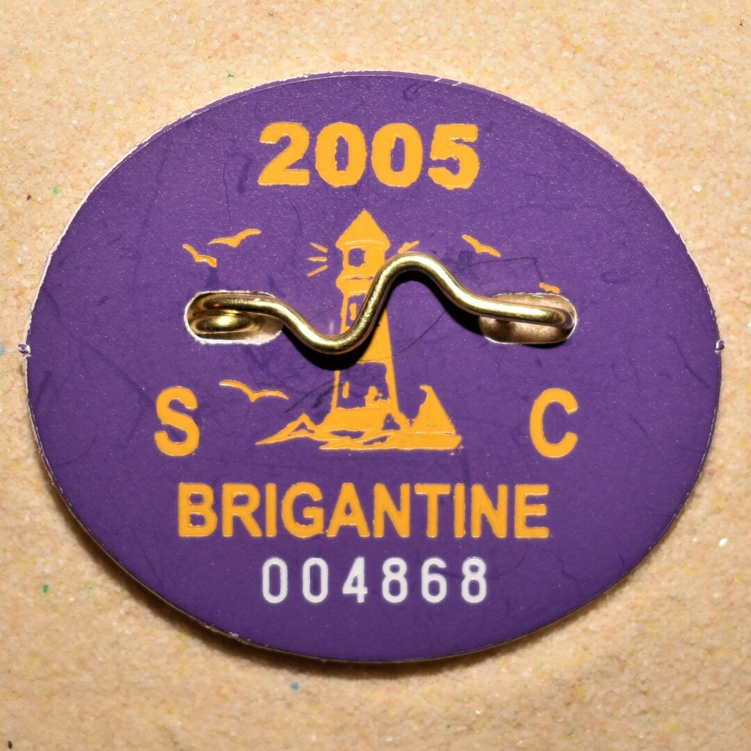 Beach Tag Canvas 16x16 or 12x 12 Brigantine NJ 2005, 2007, 2010, 2013 ...