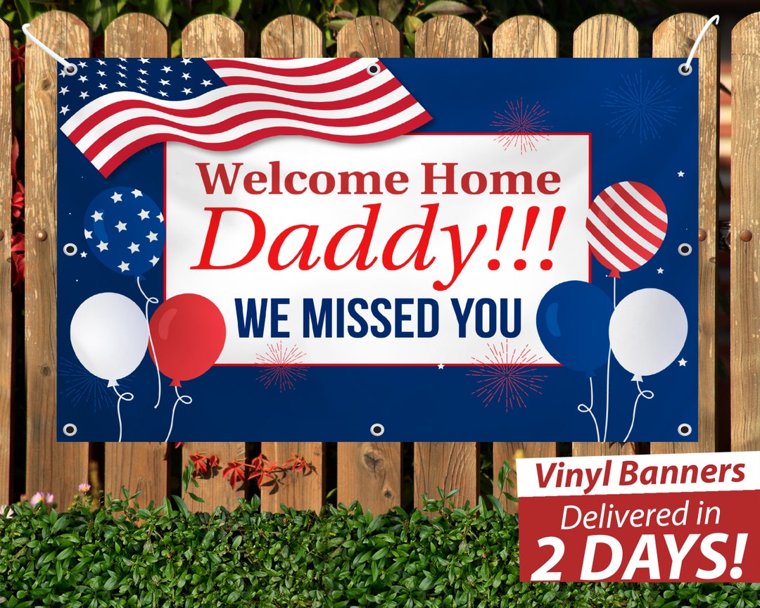 Welcome Home Banner // Custom Vinyl Banner // Free Overnight Shipping ...