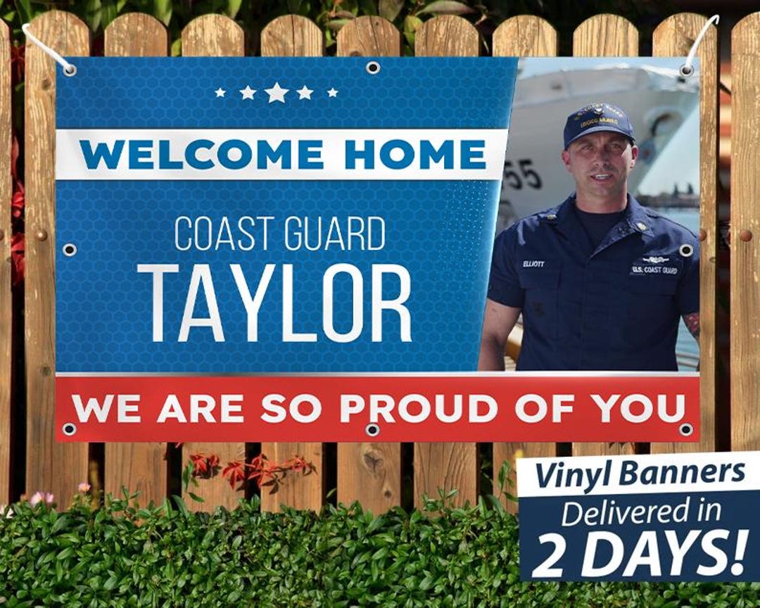 Welcome Home Banner // Cost Guard // Custom Vinyl Banner // Free ...