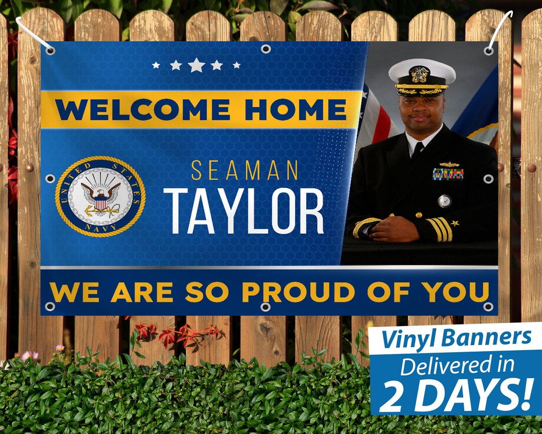 Welcome Home Banner // U.S. Navy // Custom Vinyl Banner // Free ...