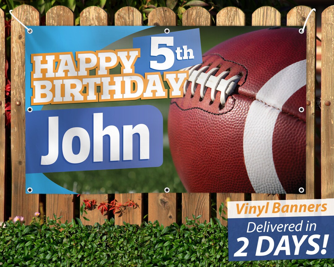 Football Birthday Banner // Custom Vinyl Banner// Free Overnight ...