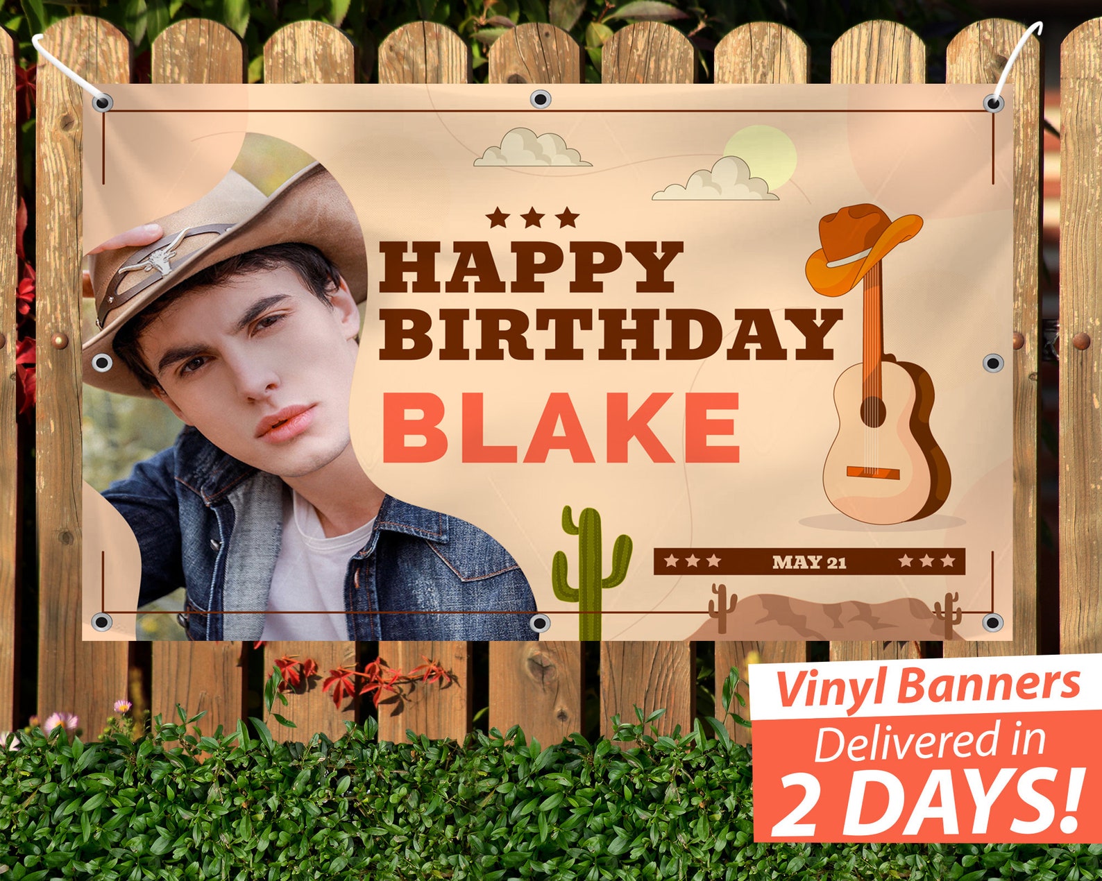Country Music Birthday Banner // Custom Vinyl Banner // Free Overnight ...