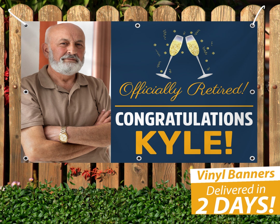 Congratulations on Your Retirement Banner // Custom Vinyl Banner ...