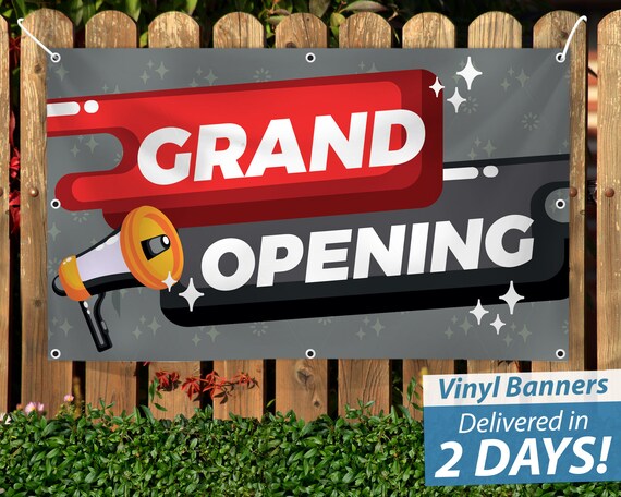 Grand Opening Banner // Custom Vinyl Banner // Free Overnight | Etsy