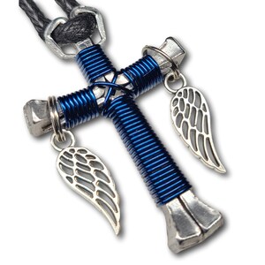 Dark Blue Horseshoe Nail Cross - Etsy