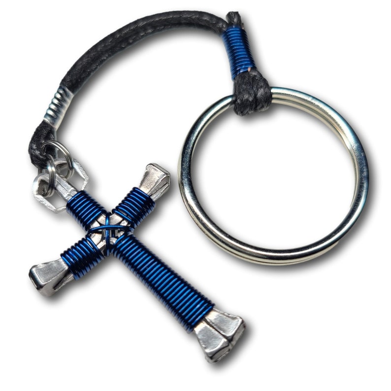 Dark Blue Horseshoe Nail Cross - Etsy