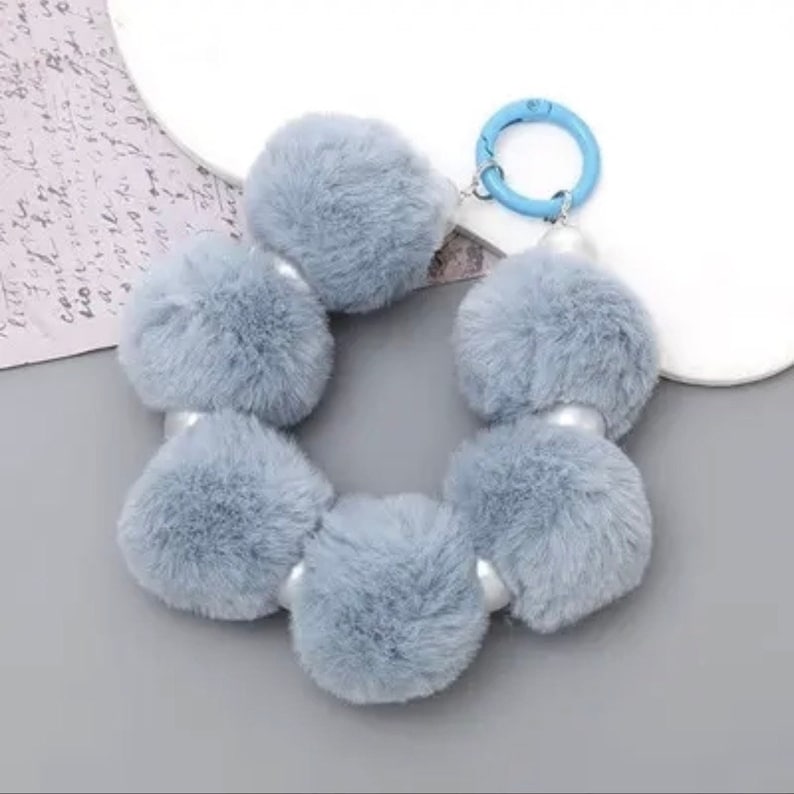 Pompom Lanyard, Phone Chain, Key Chain, Wristlet, BFF Gift, Soft ...
