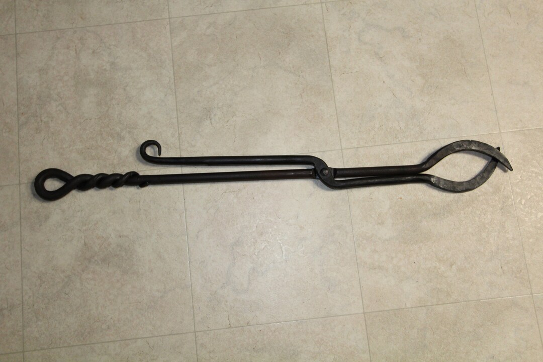 Fireplace Log Tongs, Hand Forged - Etsy