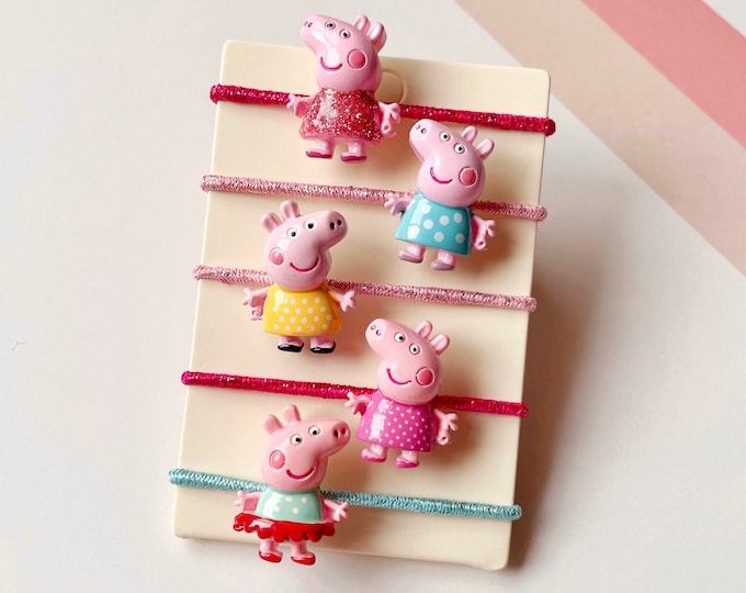 Hair Barrettes, Hair Clips, Pep Pig, Pig Hair Clips, Pig Face, Pink Pig ...