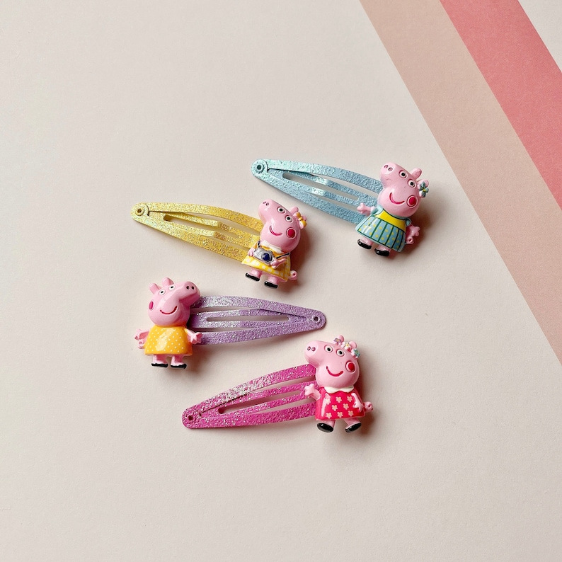 Peppa Pig Hair Clips, Baby Hair Clips, Baby Hair Bows, Toddler Hair ...