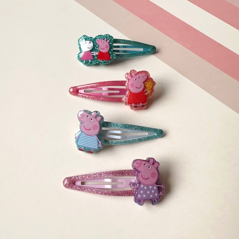 Peppa Pig Hair Clips, Baby Hair Clips, Baby Hair Bows, Toddler Hair ...