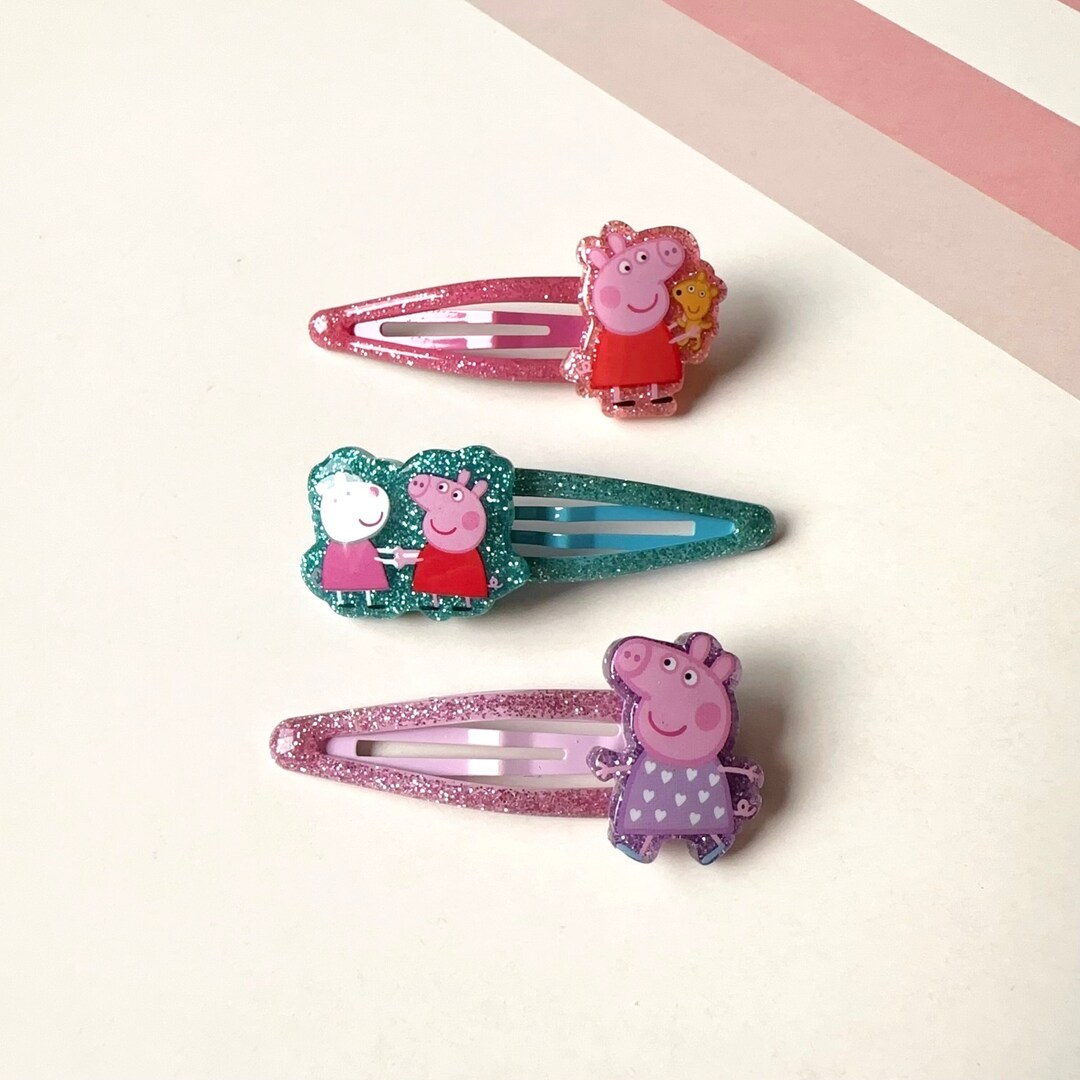 Peppa Pig Hair Clips, Baby Hair Clips, Baby Hair Bows, Toddler Hair ...