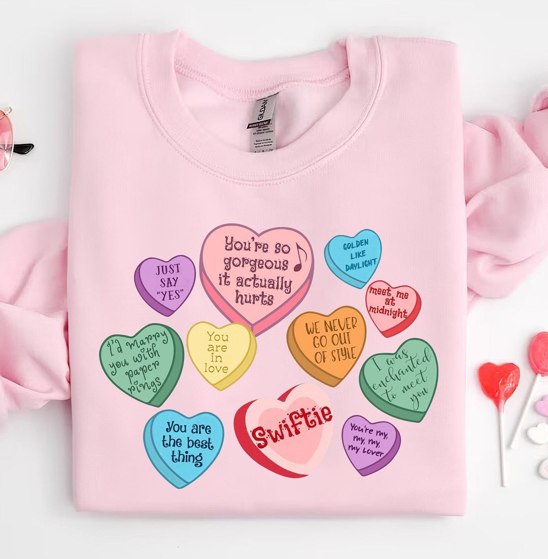 Taylors Version Sweatshirt Candy Hearts Shirt Swiftie Fan T