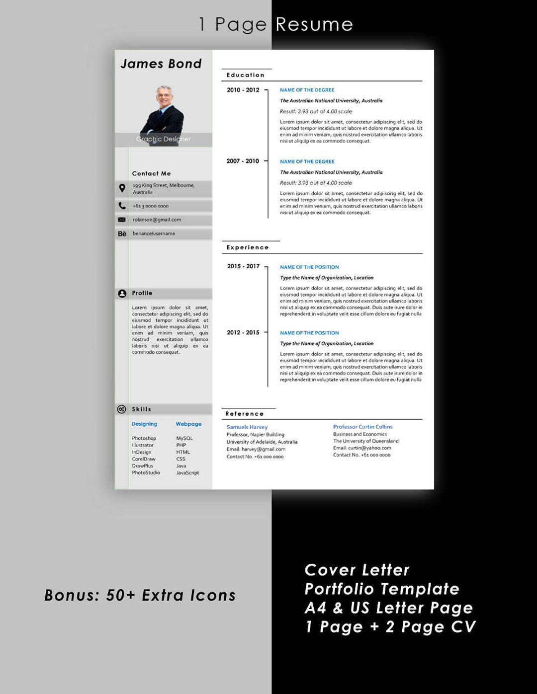 Resume Template, Teacher Resume, Professional Resume Instant Download ...