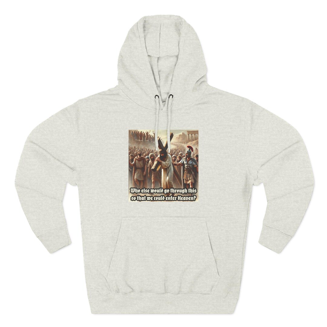 Religious Three-panel Fleece Hoodie for Easter and Lent, Good Friday ...