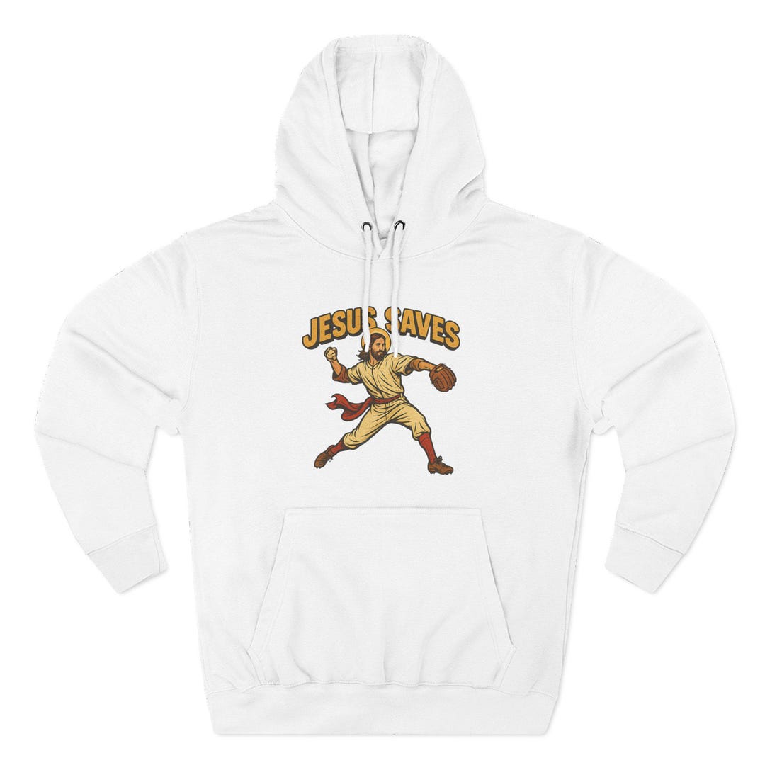 Jesus Saves Baseball Fleece Hoodie: Christian Athlete Apparel - Etsy