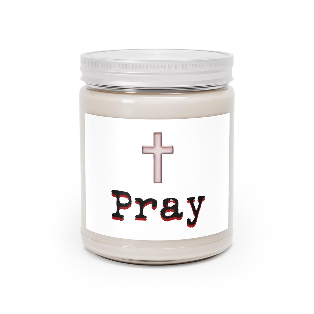 Pray Religious Candle, Christian Prayer Candle, Candle With Bible Verse ...