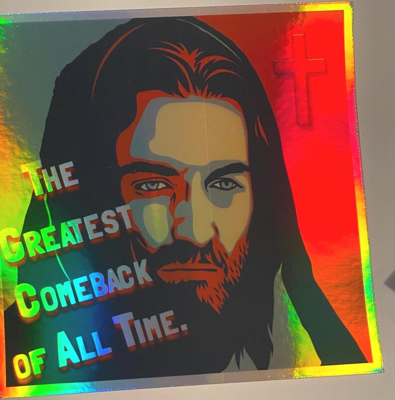 Qty of 2 Jesus Christ Weatherproof Vinyl Stickers Pack “surely I Am ...