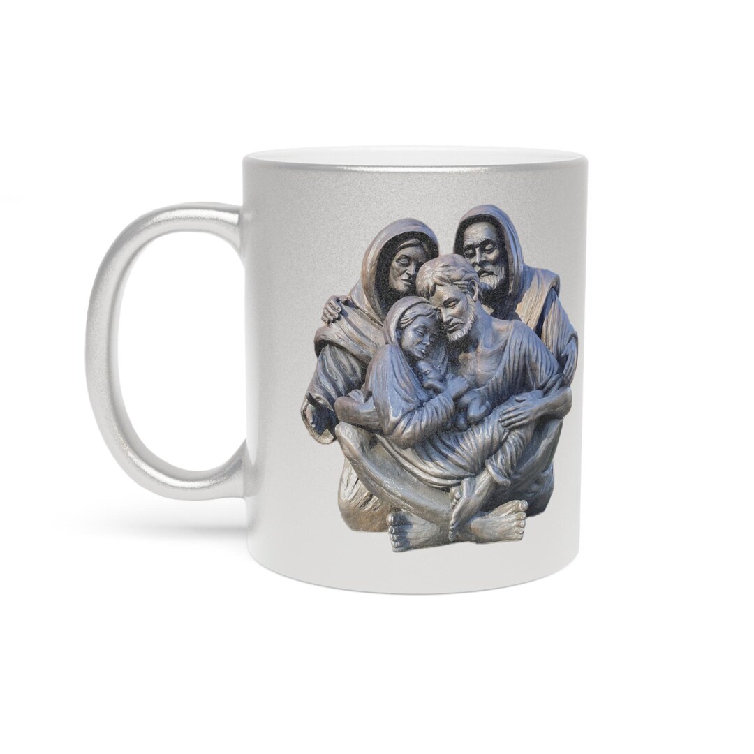 Religious Family Tree Metallic Mug, Christian Jesus Coffee Cup, Golden ...